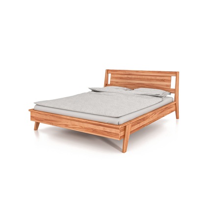 Pat cu tablie, The Beds, Lemn masiv, 217 x 209 cm, Bej - eMAG.ro
