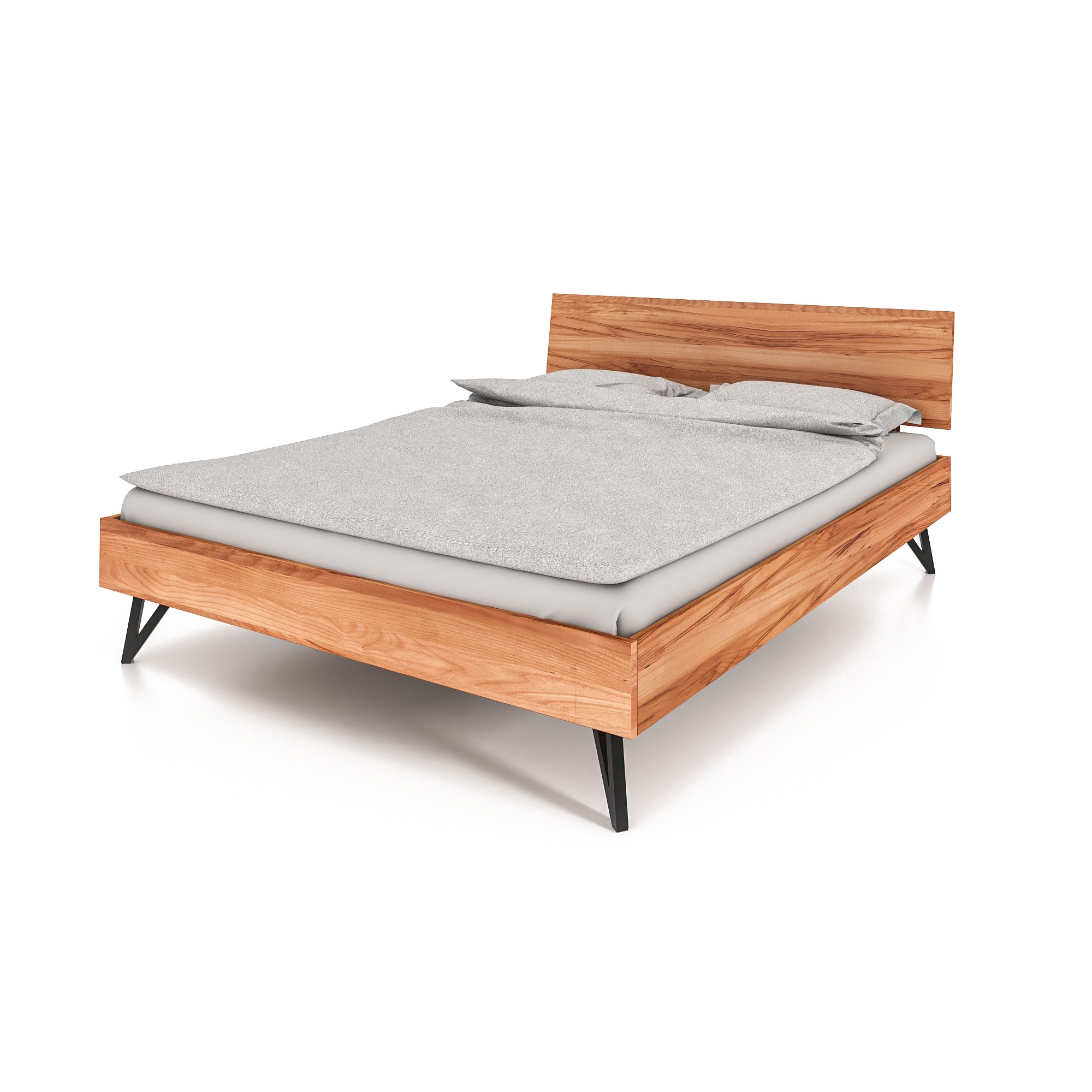 Pat, The Beds, Lemn masiv, 205 x 203 cm, Bej - eMAG.ro