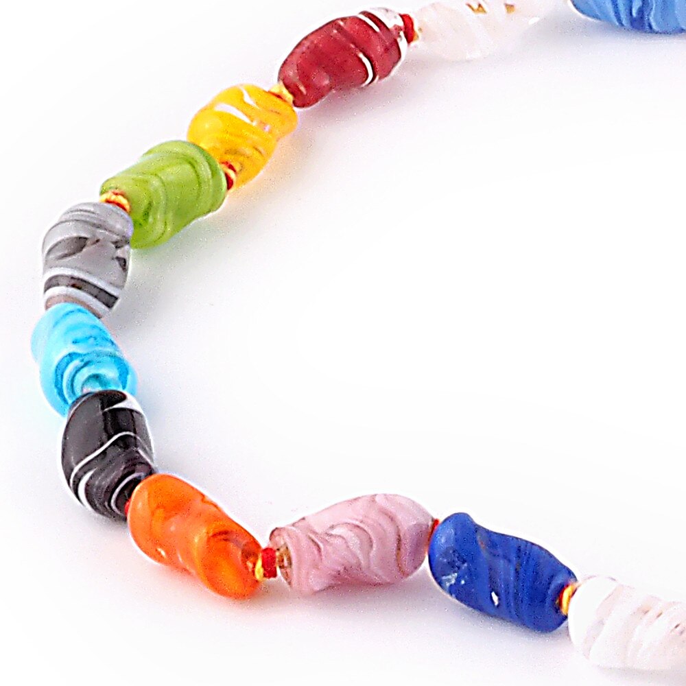 Colier GIUBILEO multicolor din sticla de Murano, 48 cm, Bijuterii ...