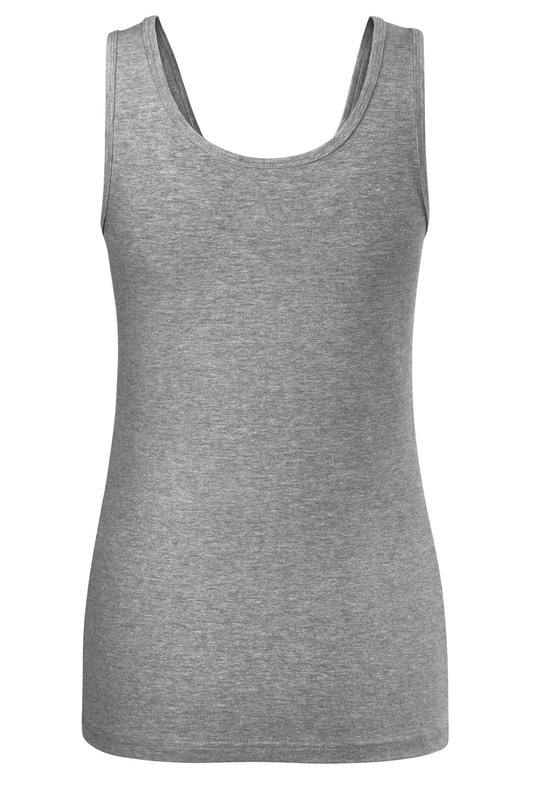 Maiou pentru dama, 95% Bumbac, Elastic, Slim Fit, Bretele Late, Gri ...