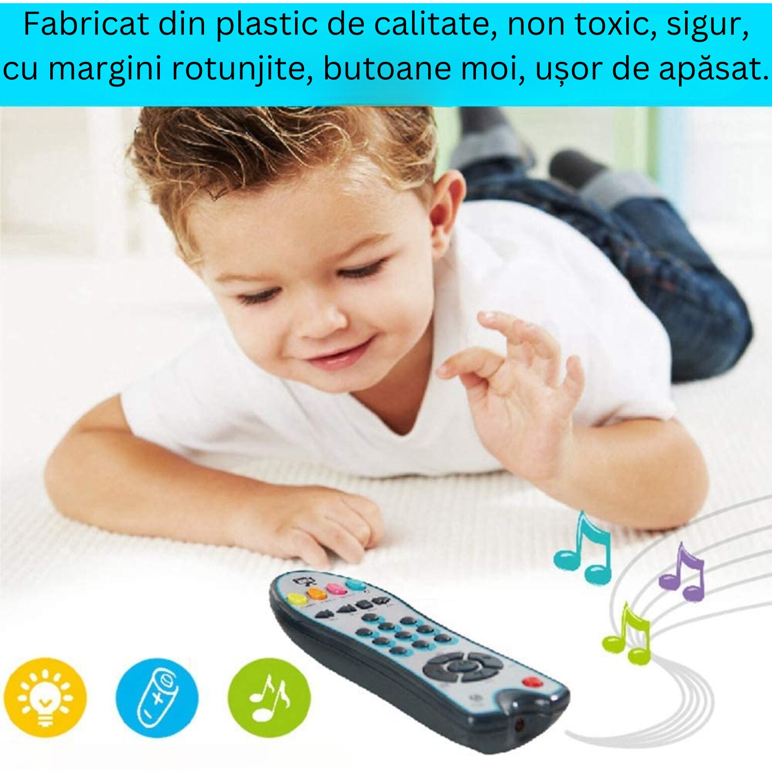 Jucarie Interactiva Telecomanda cu Sunete si Lumini, Invatarea Formelor ...