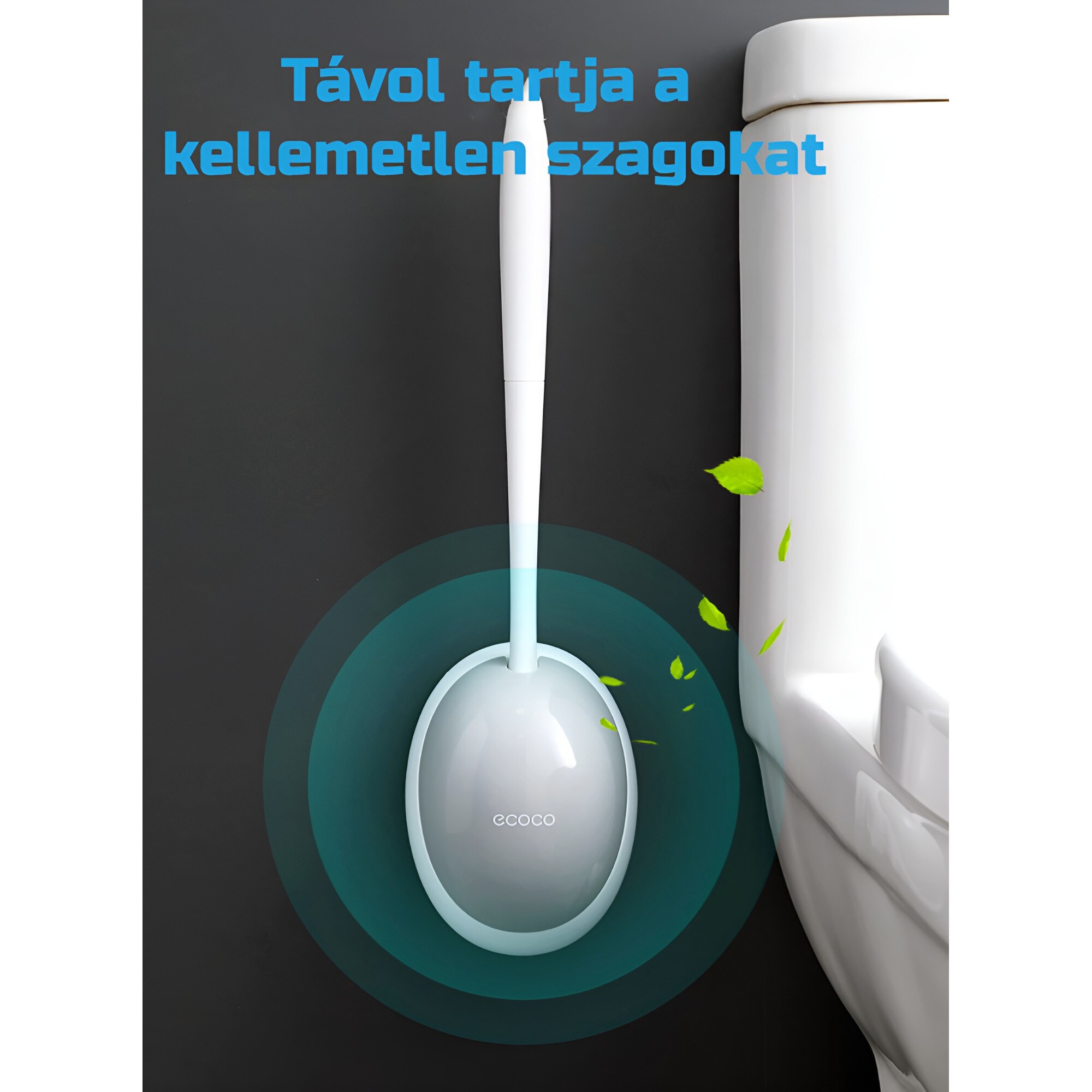 Szilikon WC-kefe, ZEQAS, tartóval, falra szerelhető, szennyeződésmentes ...