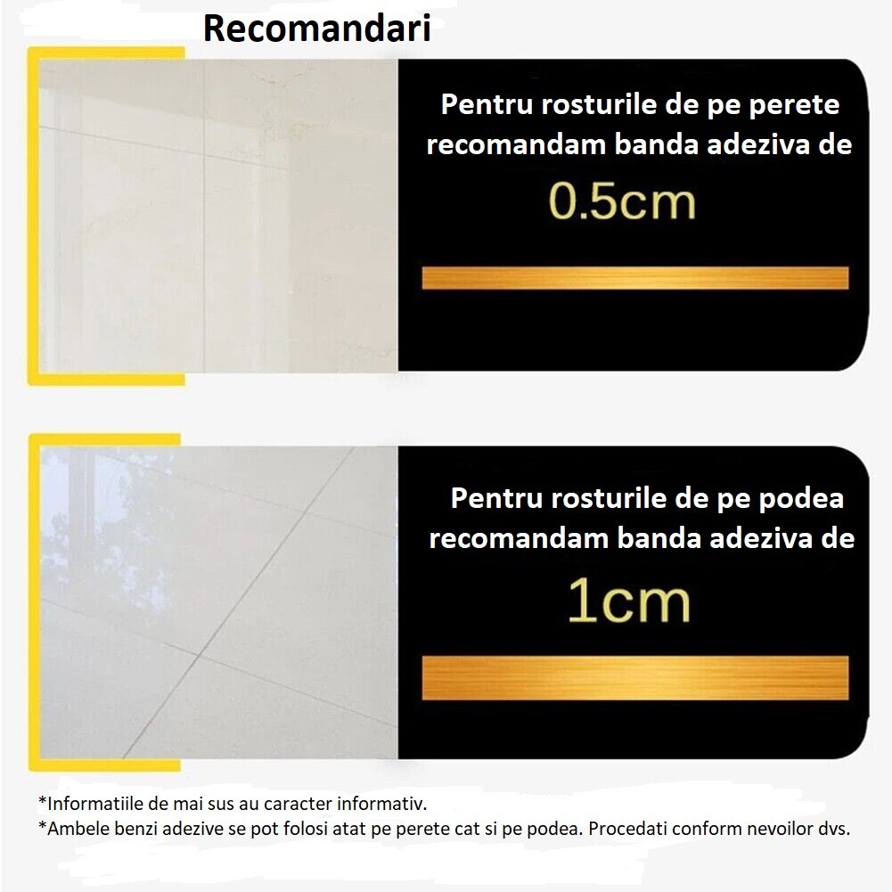 Banda Adeziva Decorativa Pentru Rosturi Gresie si Faianta Luxer, Gold ...