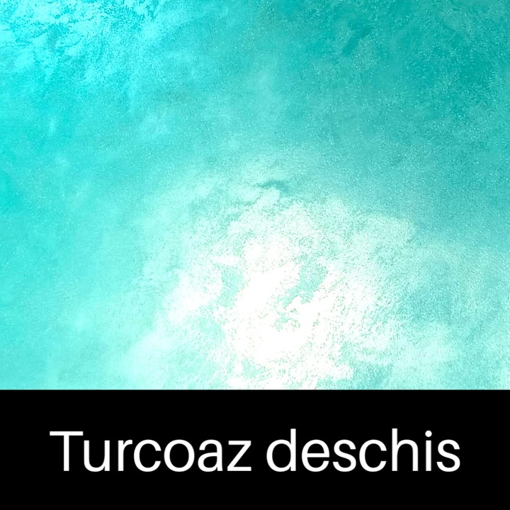 Vopsea Decorativa, Perla Luxury, cu Fulgi Perlati, Turcoaz Deschis ...