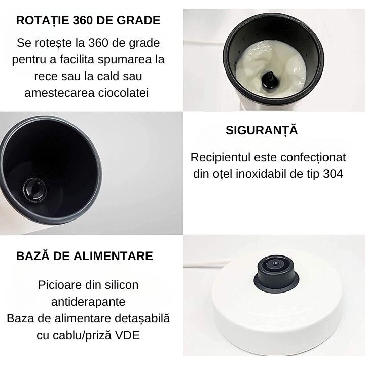 Incalzitor de lapte 4 in1 cu spumare lapte, capacitate 240ml ...