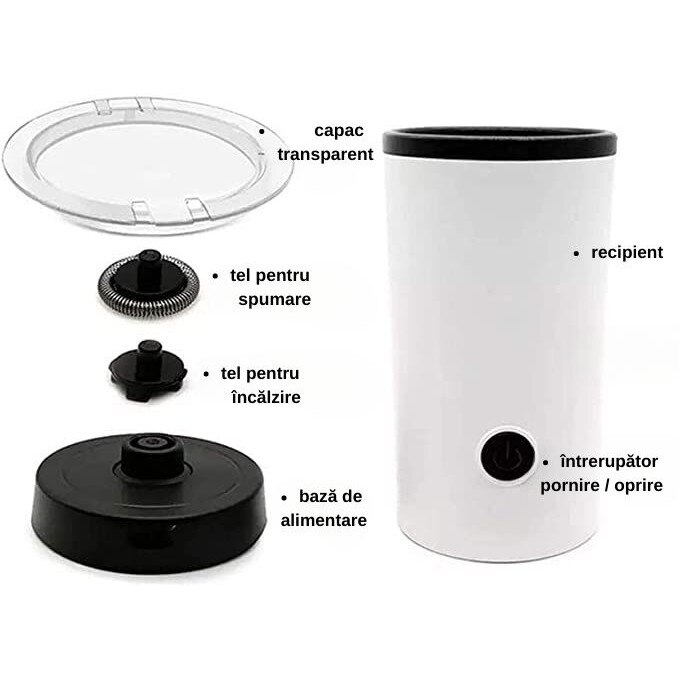 Incalzitor de lapte 4 in1 cu spumare lapte, capacitate 240ml ...