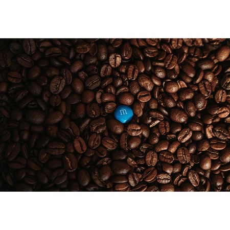 Tapet, Boabe de cafea, 280 x 210 cm, Maro/Albastru - eMAG.ro