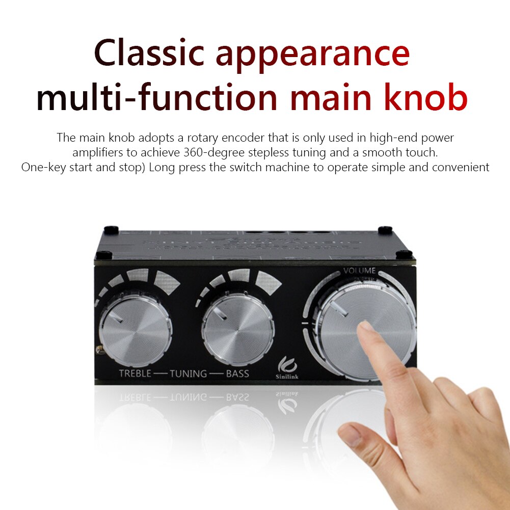 Amplificatoare XY-T50L, Bluetooth 5.0 stereo, 2x50W+ton, Negru - eMAG.ro