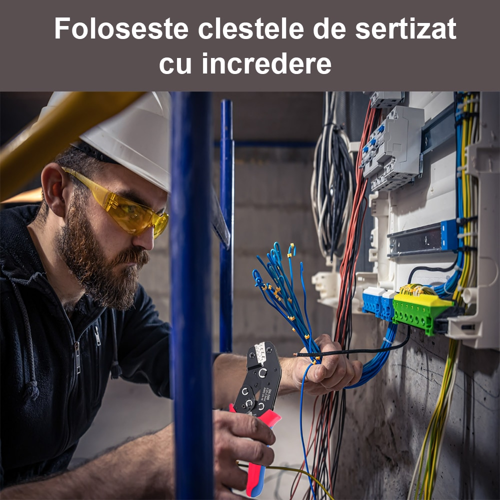 Cleste sertizare, pentru cabluri electrice, cu 1200 conectori si ...