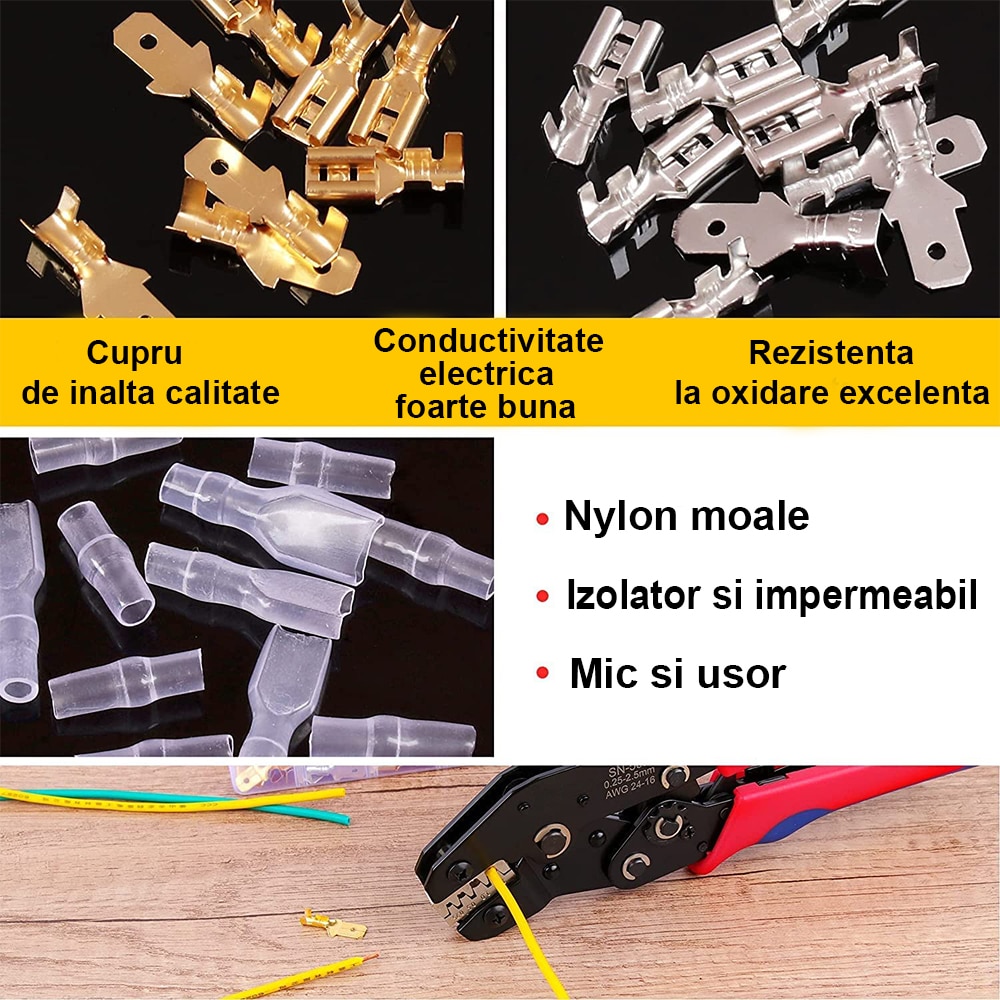 Cleste sertizare, pentru cabluri electrice, cu 1200 conectori si ...