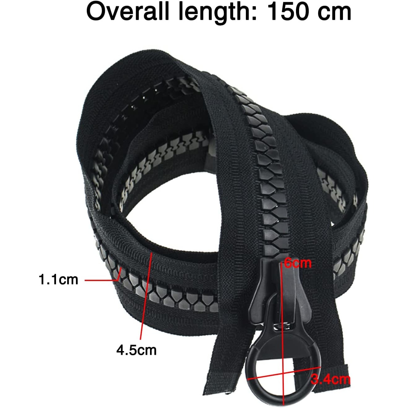 Fermoar dublu, Plastic, 150cm, Negru - eMAG.ro