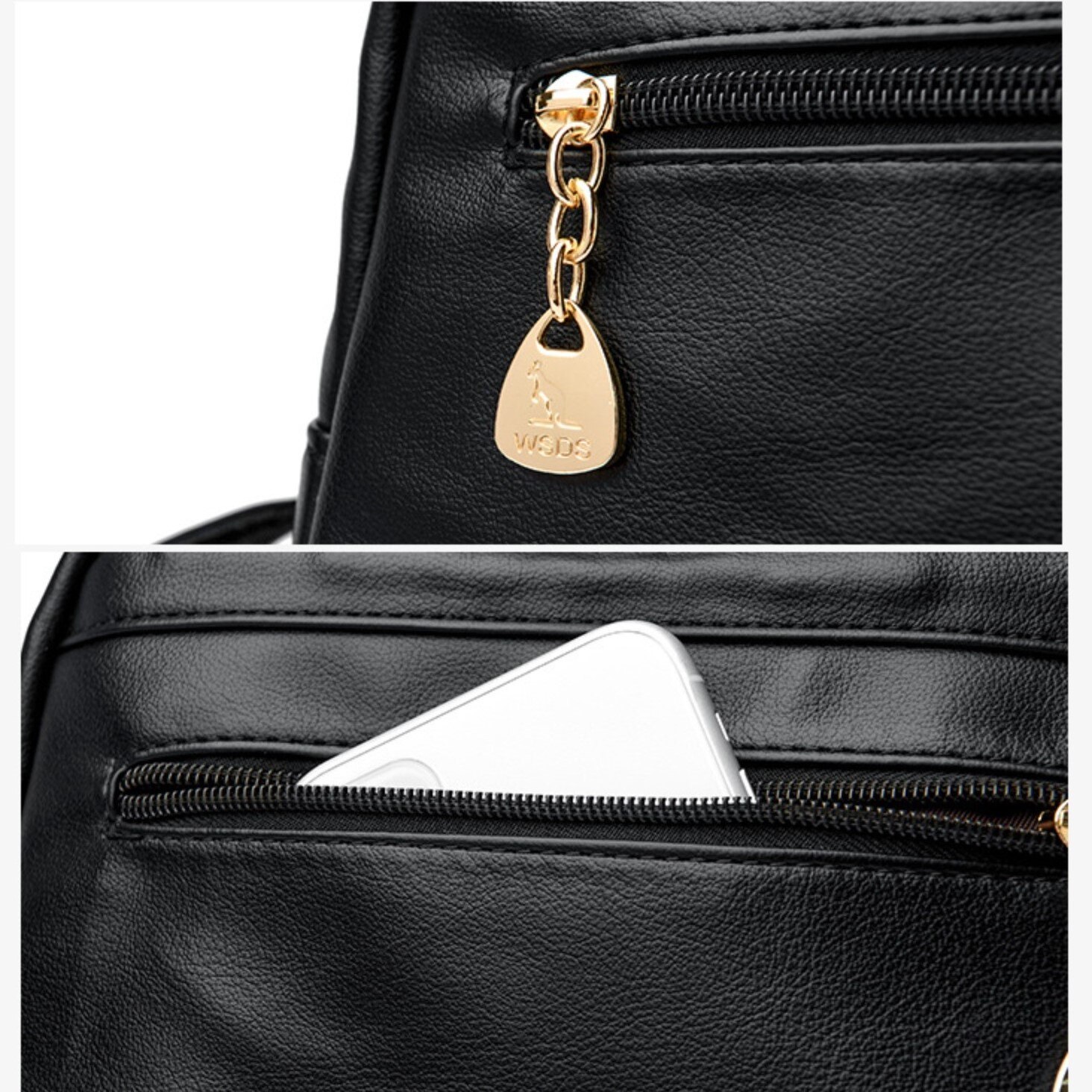 Rucsac dama, Freeland B948, Piele ecologica, Negru - eMAG.ro