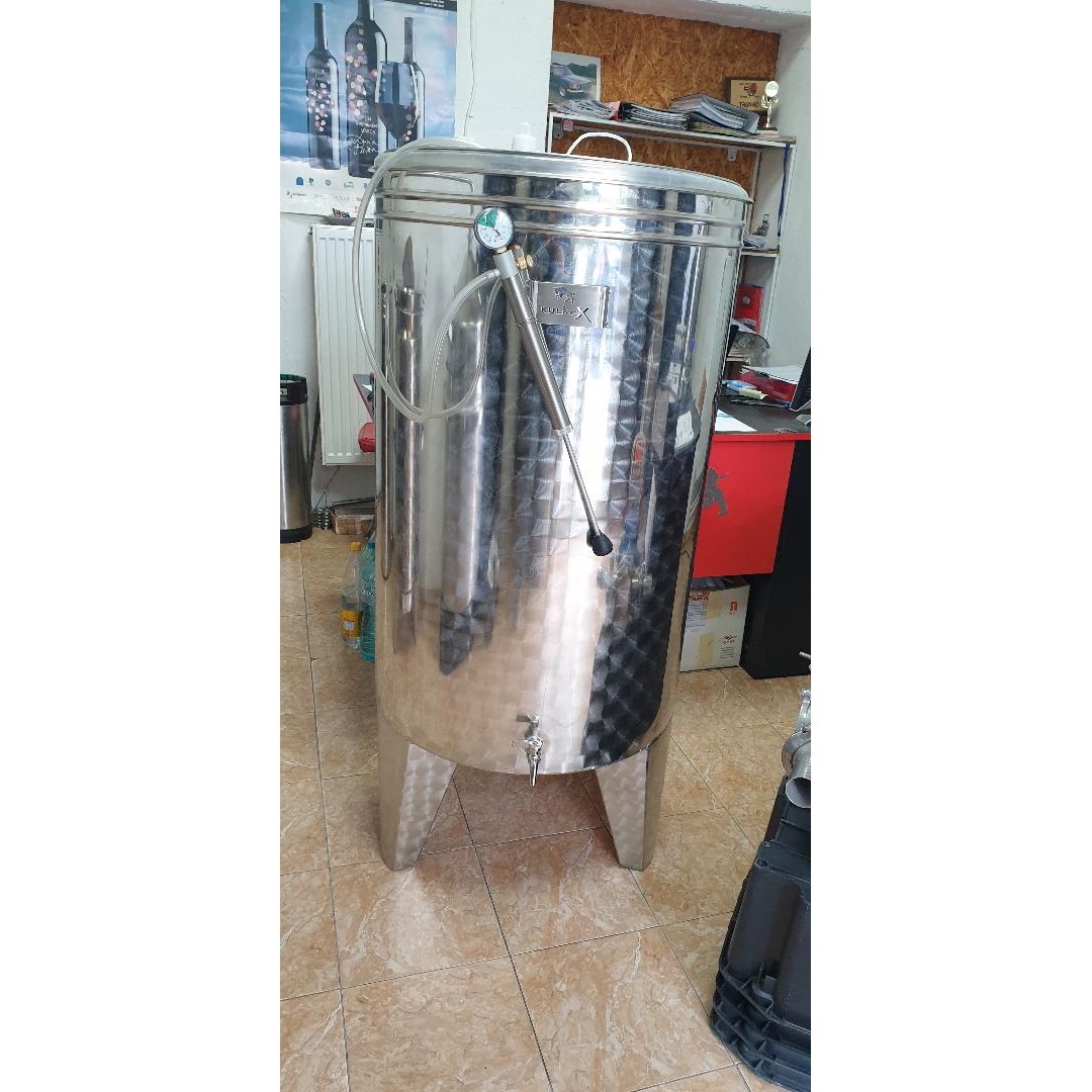 Butoi Inox Alimentar capac flotant pneumatic vinificatie 600 litri ...