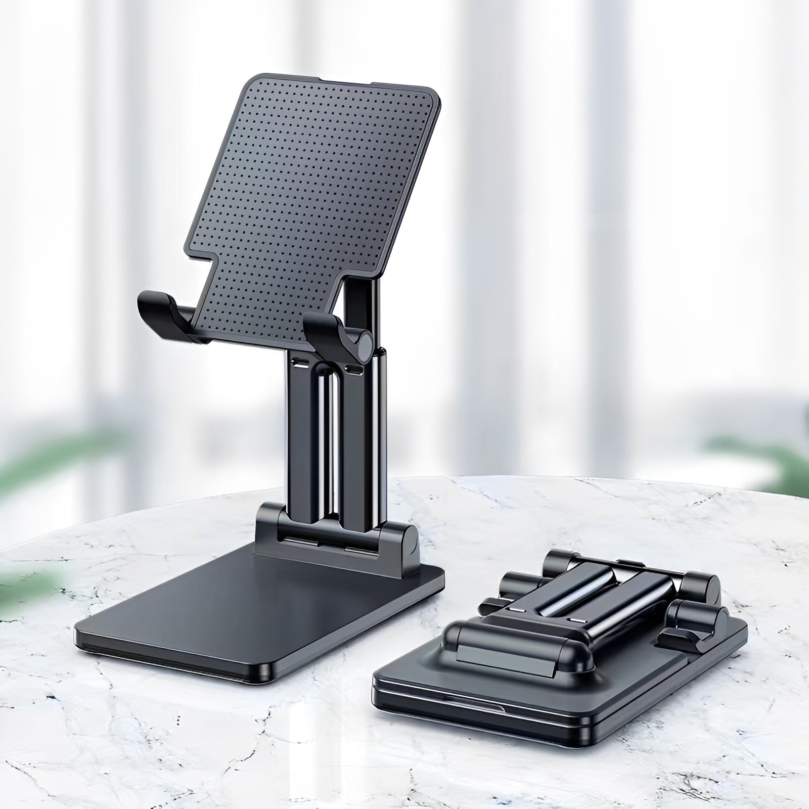 Suport pentru laptop/tableta, Aluminiu, Pliabil, Negru - eMAG.ro