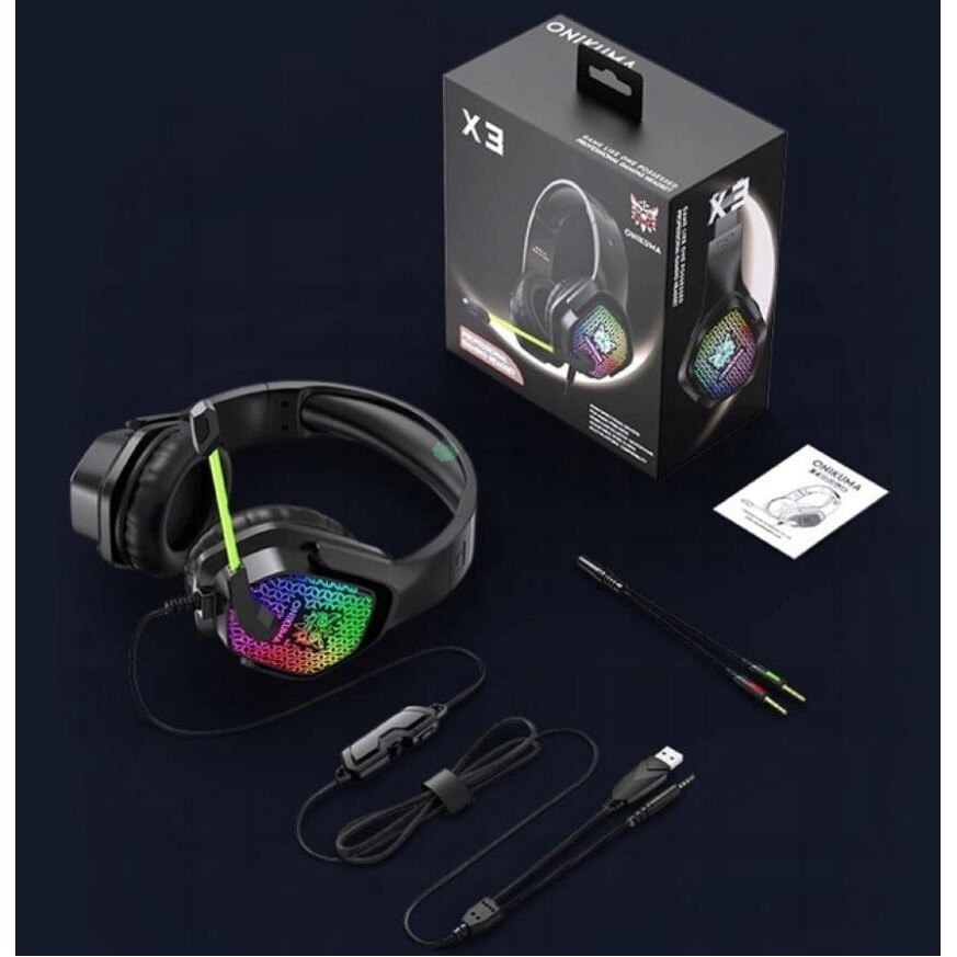 Gaming Headset X3, Kbcustom, PS4 XBOX-hoz, fekete - eMAG.hu