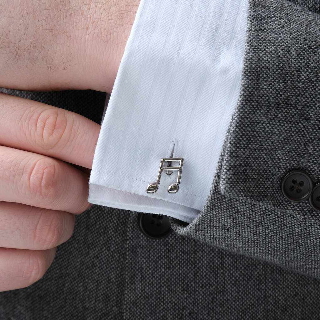 Set Butoni camasa cu model nota muzicala, argintiu - eMAG.ro