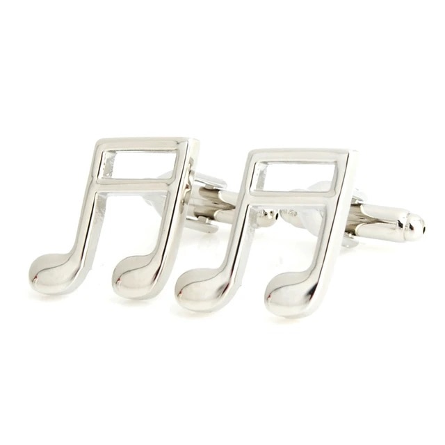 Set Butoni camasa cu model nota muzicala, argintiu - eMAG.ro