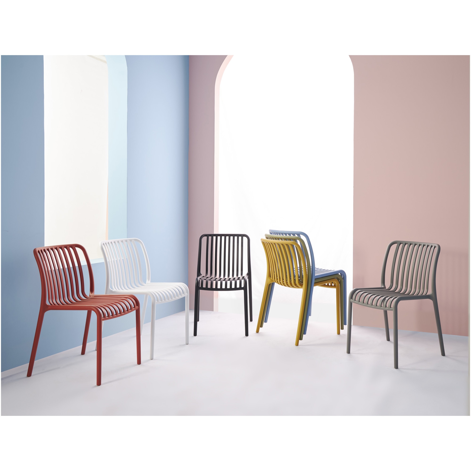 Set 4 scaune Kring Ravenna, interior/exterior, HORECA, tratat UV ...