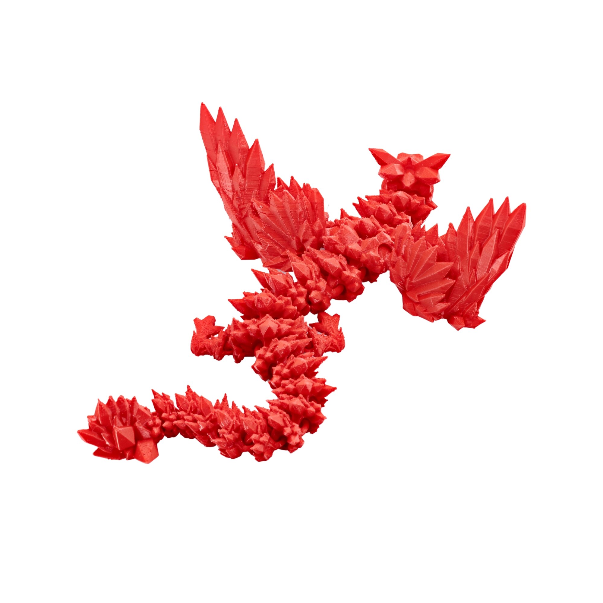 Figurina Dragon cu cristale si aripi, Printat 3D, Rosu, 43 cm - eMAG.ro