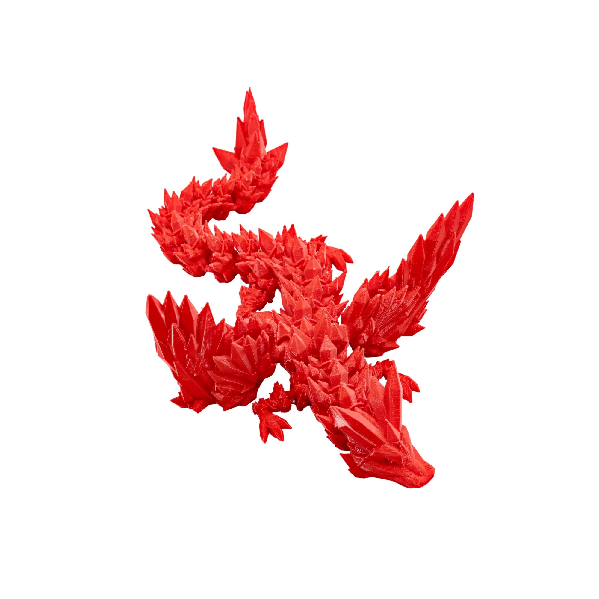 Figurina Dragon cu cristale si aripi, Printat 3D, Rosu, 43 cm - eMAG.ro