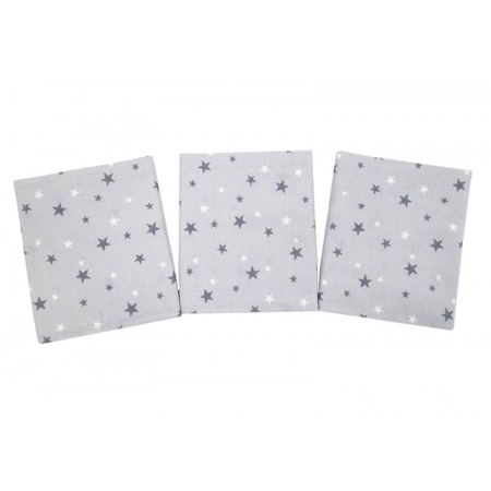 Set 3 scutece din finet 80x80 cm Nichiduta Grey Stars - eMAG.ro