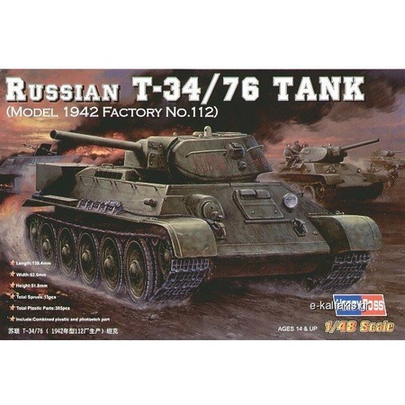 Macheta militara tanc rusesc T-34/73, Hobby Boss, Plastic, 1:48, 14 ...
