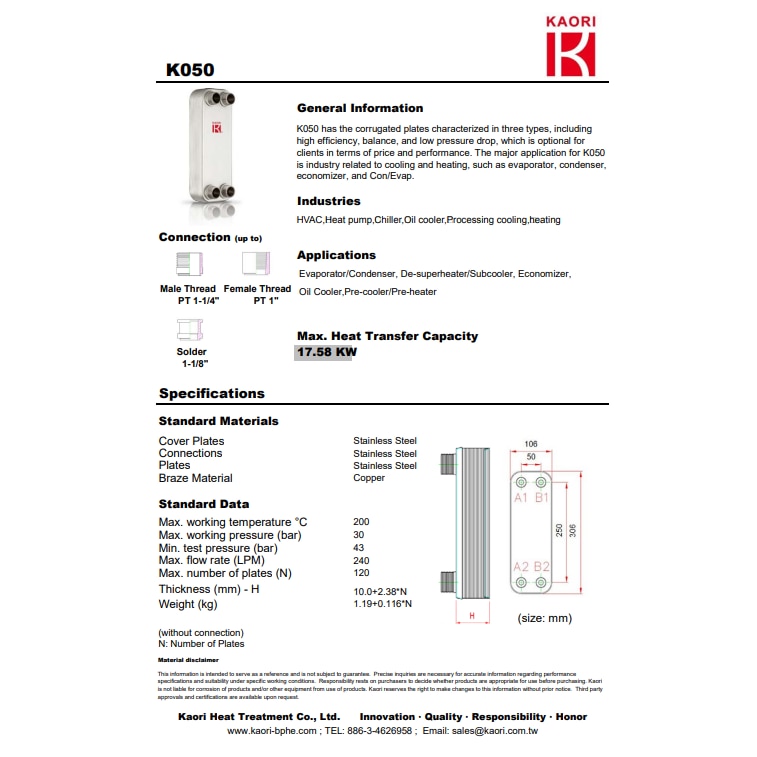 Топлообменник Kaori K050-50C - eMAG.bg