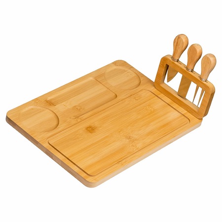Set servire branzeturi, aperitive, Piksel, platou si 3 ustensile, 34 × ...