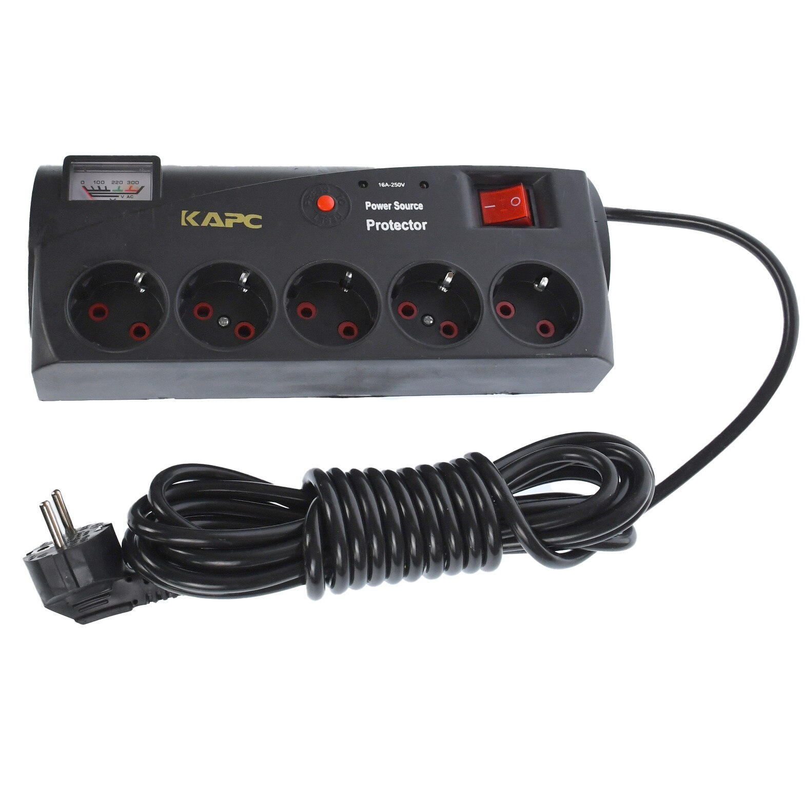 Prelungitor cu 5 prize, lungime 3 metrii, switch ON/OFF, protectie ...