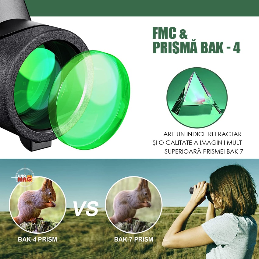 Monoclu Telescop profesional HD 12X50 de Inalta Definitie cu Suport ...