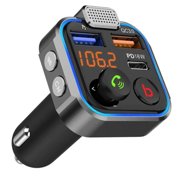 Modulator FM Auto: Player MP3 cu LED Multicolor, Reducere de Zgomot ...