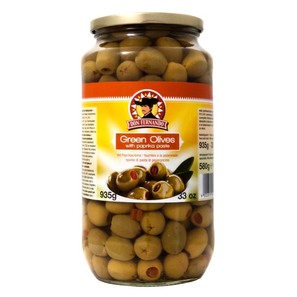 Masline Verzi Don Fernando Umplute cu Pasta de Paprica, 935 g - eMAG.ro
