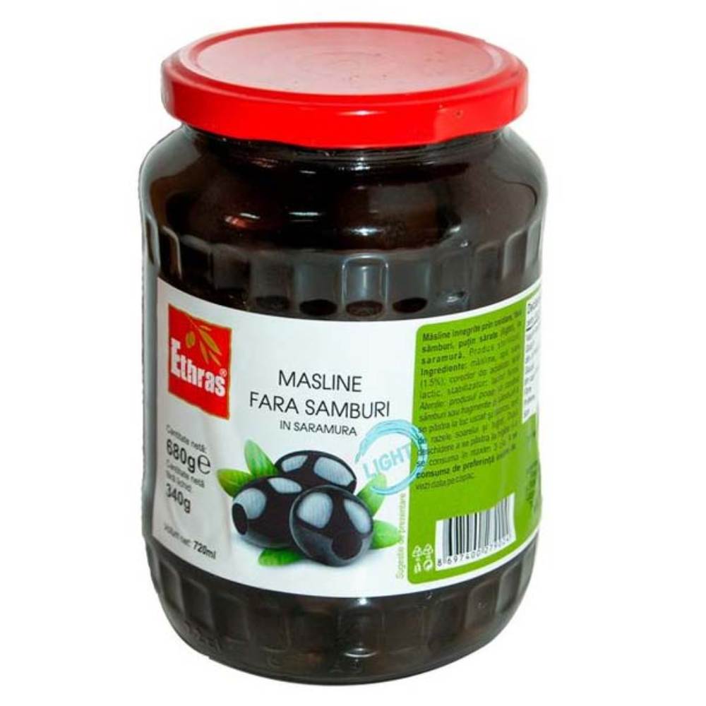 Masline Negre Ethras Fara Samburi, 720 ml - eMAG.ro