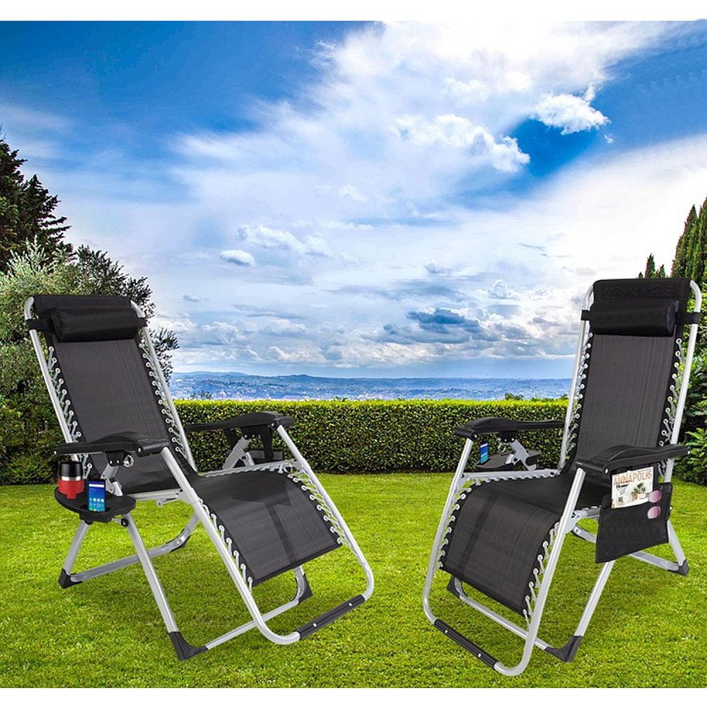 Scaun cu Perna tip Sezlong Pliabil Deluxe Gravitatie Zero pentru Terasa ...