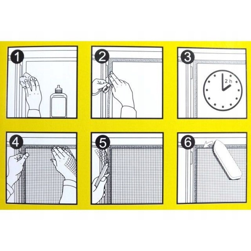 Set plasa de tantari pentru geam si banda velcro, Poliester, 150 x 180 ...