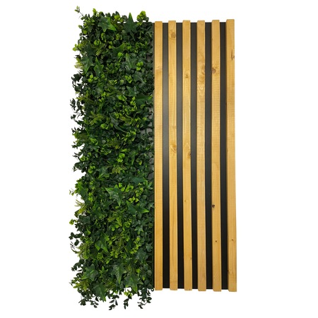 Cuier Mobleto® Iarba Artificiala, MDF, 100x55CM, Riflaj din Lemn, Panou ...