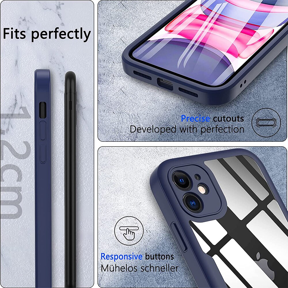 Калъф Optim Protection, 360°, За Apple iPhone 11, Хибридна технология ...