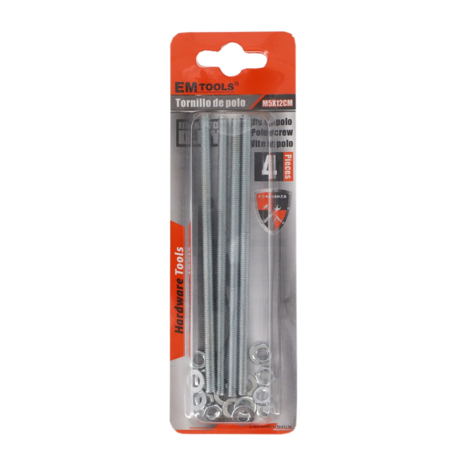 Set 4 bucati, Surub cu piulita, NO768, M5 x 12 cm, Argintiu - eMAG.ro