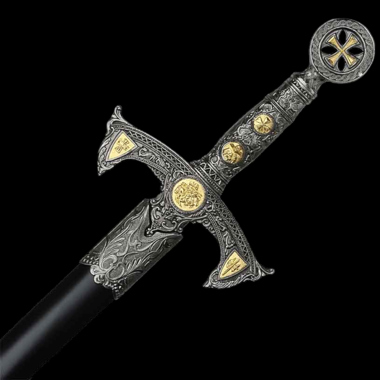 Sabie de Cavaler Templier cu Teaca, Ornamentala, Decorativa, de ...