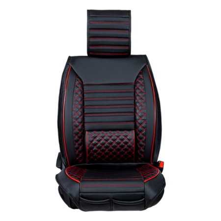 Set Huse Auto Negru Rosu Lux, Textil + Piele Eco, dedicate pentru ...