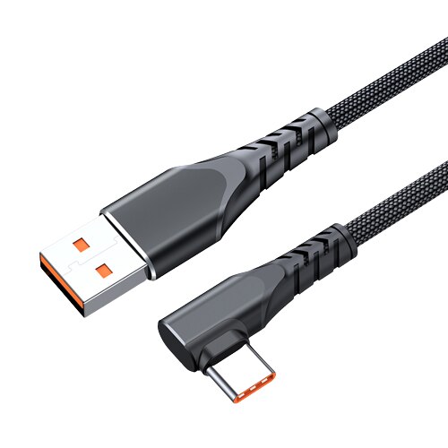 Cablu de Incarcare si Date OZ cu capat curbat PD, Premium Textil, USB ...