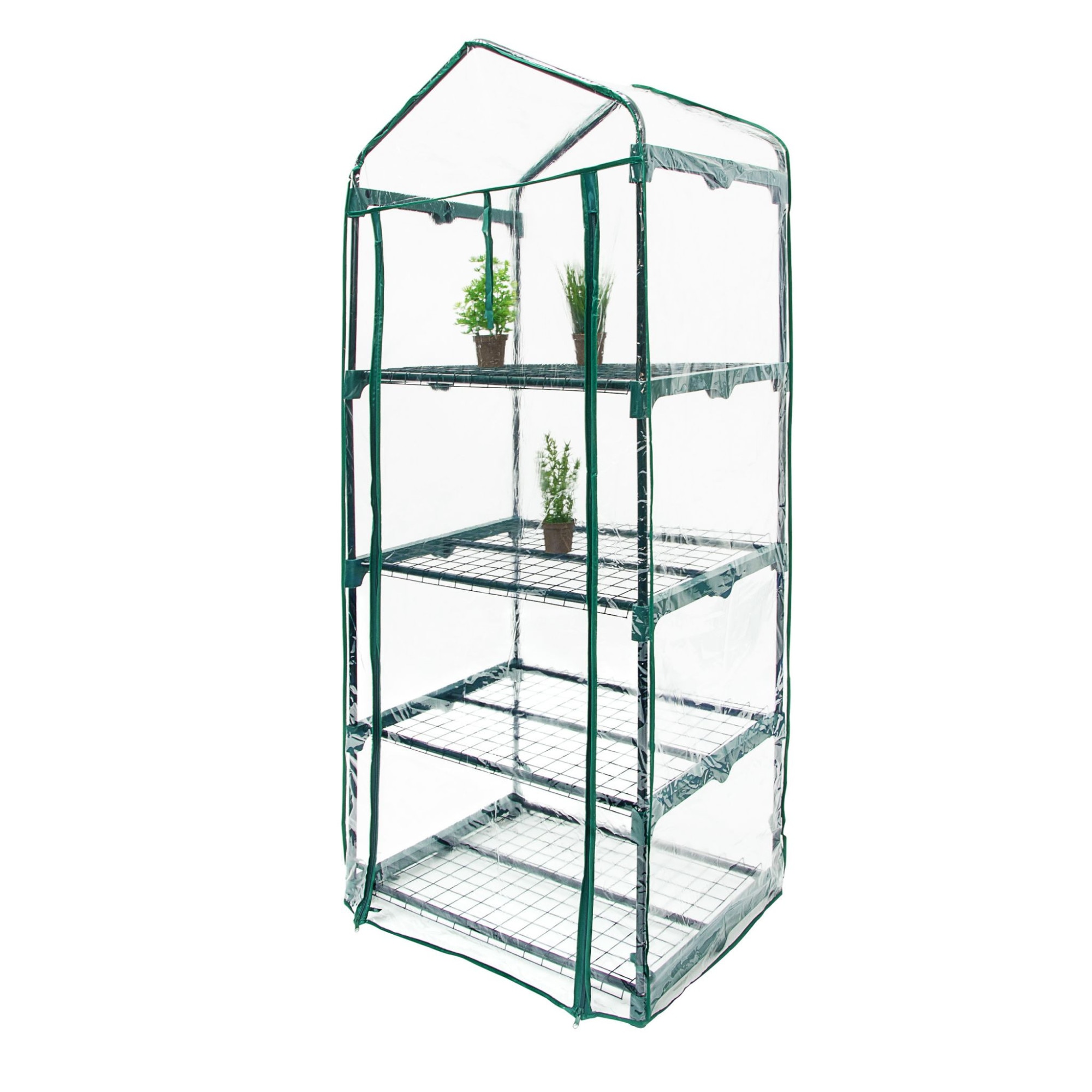 Sera cu 4 rafturi, dimensiuni 70 x 49,5 cm x 156cm, PVC, transparent ...