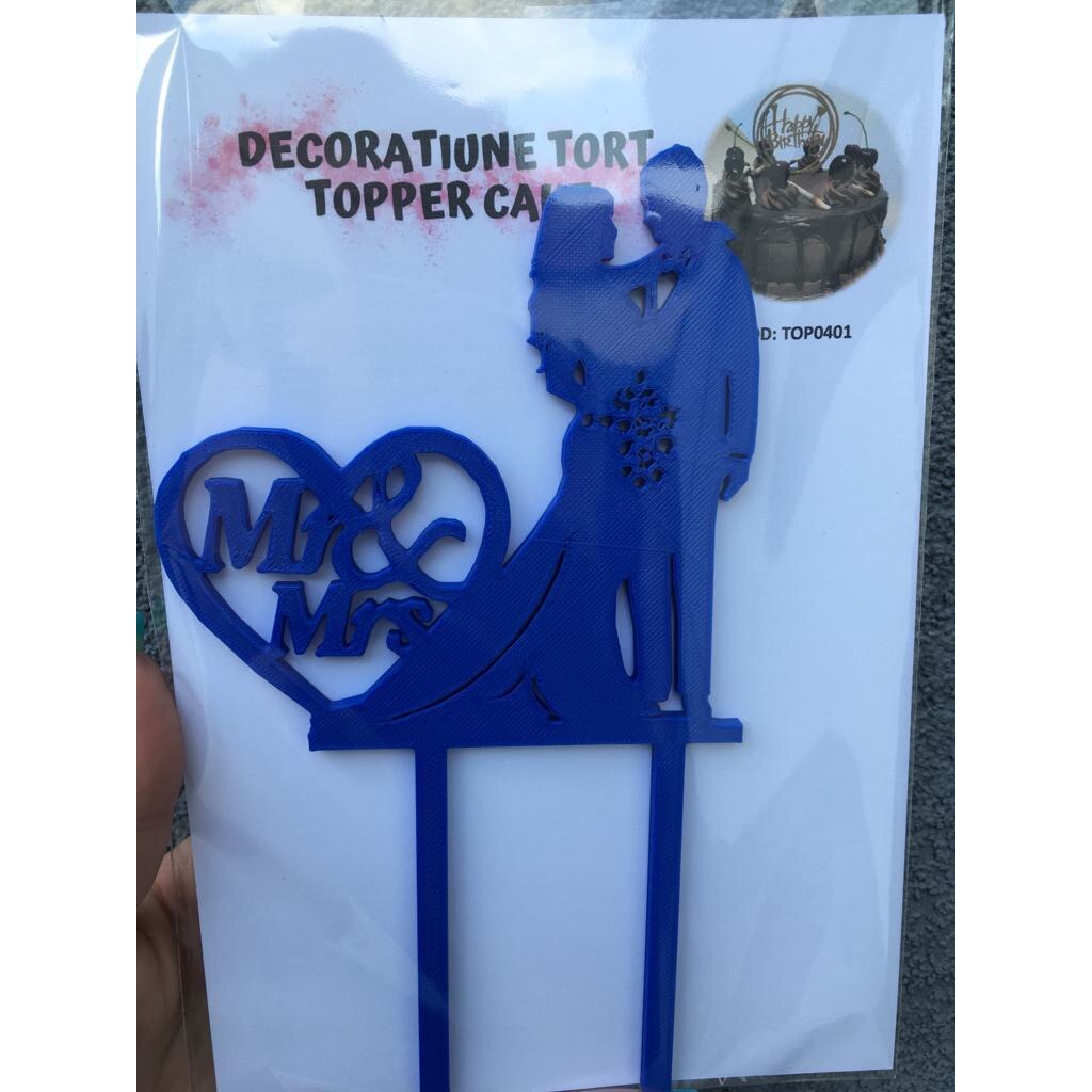 Decoratiune topper tort "Mr and Mrs, Mire si mireasa", indragostiti ...