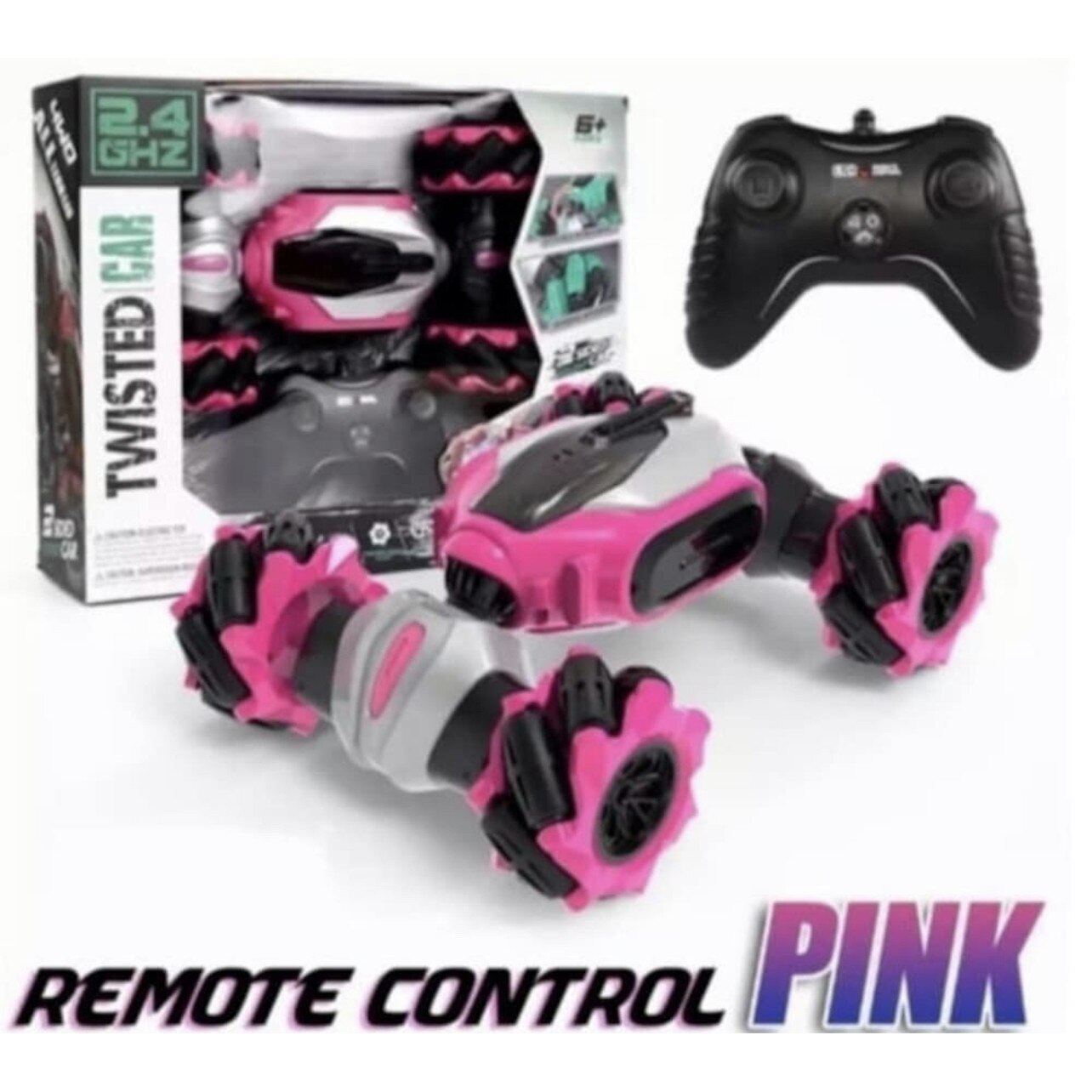 Masina de cascadorii, Twisted Car, cu rotire 360°, roz - eMAG.ro