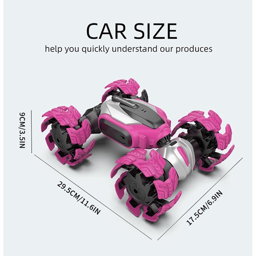 Masina de cascadorii, Twisted Car, cu rotire 360°, roz - eMAG.ro