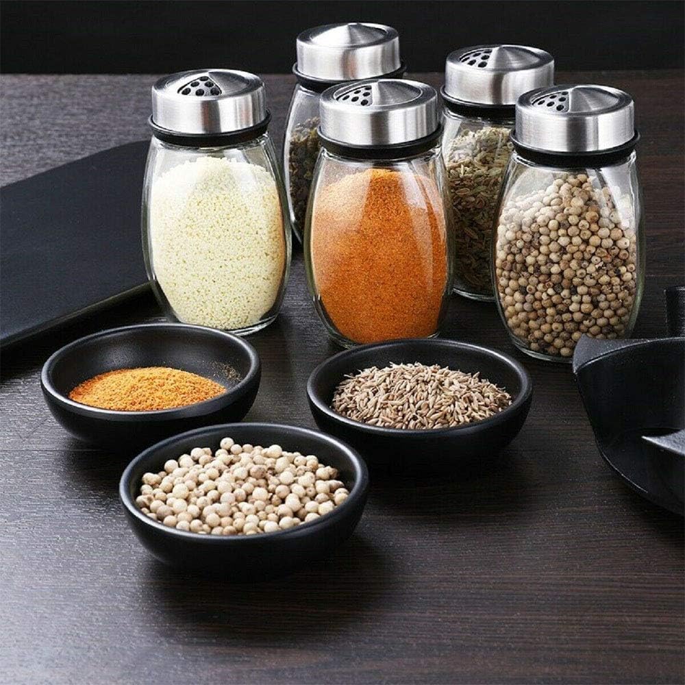 Set de 6 Recipiente Transparente pentru Condimente cu Suport Rotativ ...