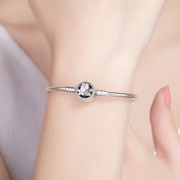 Сребърна гривна-талисман проба 925 - Poetic Blooms 18 см - eMAG.bg