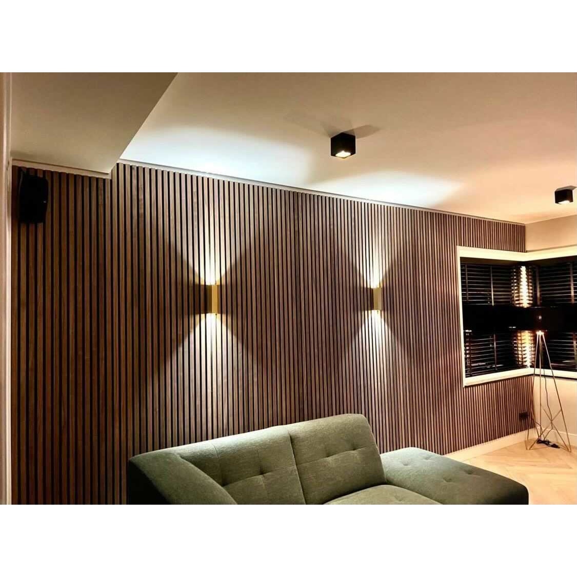 Riflaj din MDF Akupanel, Woodupp, Stejar Maro Rustic, suport acustic ...