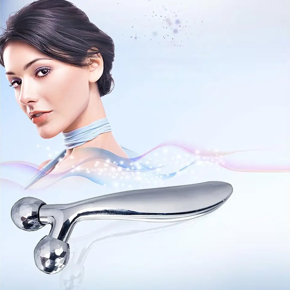 Set aparat masaj facial, LXNZUHN, ABS, Argintiu/Roz - eMAG.ro