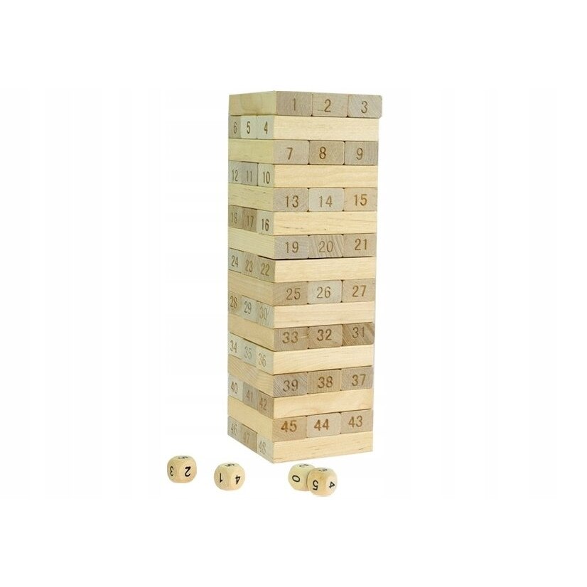 Joc jenga, Folds High, Lemn, 48 de blocuri, 7.5x2.4x1.4 cm - eMAG.ro
